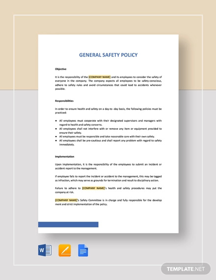 HealthSafety Policy - 23+ Examples, Format, Pdf | Examples