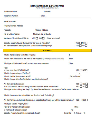 Hotel Quotation - 4+ Examples, Format, Pdf | Examples