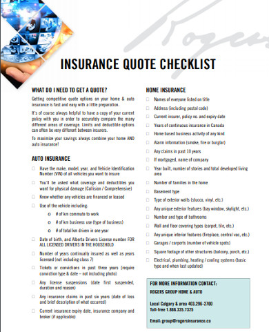 Insurance Quote - 10+ Examples, Format, Pdf | Examples