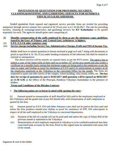 Security Services Quotation - 7+ Examples, Format, Pdf | Examples