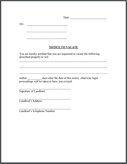 How To Write A Letter Of Eviction Notice Onvacationswall