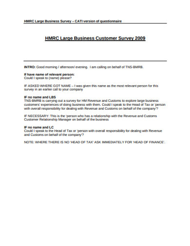 Business Survey - 16+ Examples, Format, Pdf | Examples