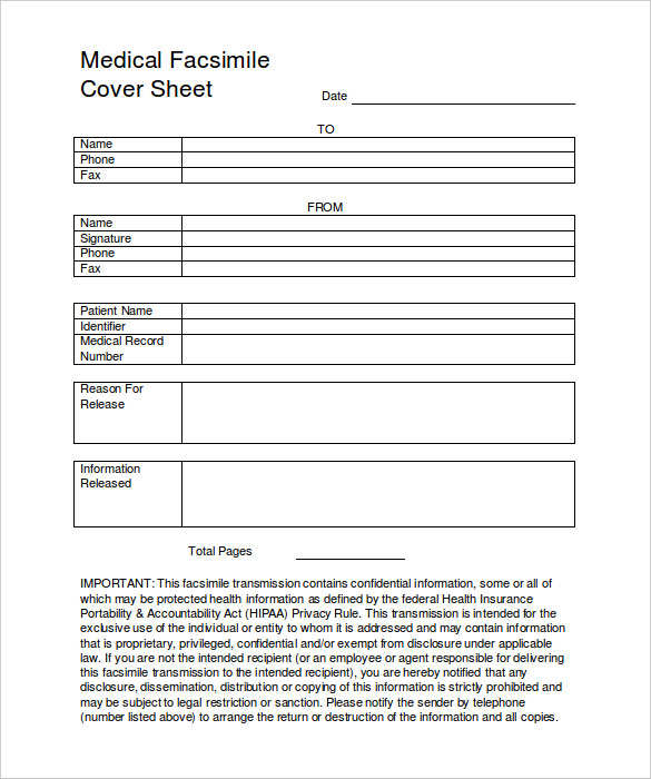 Medical Fax Cover Sheet 10 Examples Format Pdf Examples