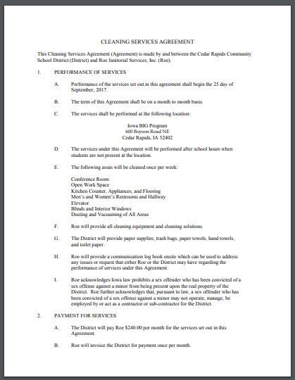 Cleaning Service Agreement - 10+ Examples, Format, Pdf | Examples