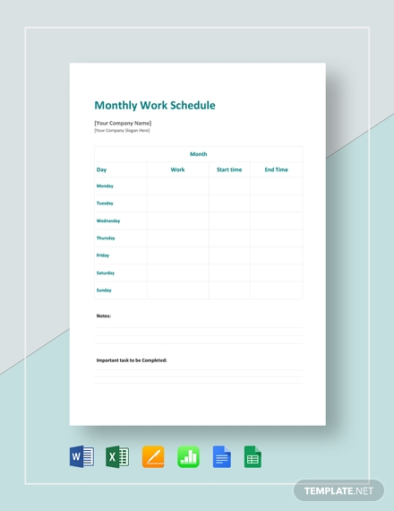  Monthly Schedule Examples 9 Samples PDF Google Docs Google 