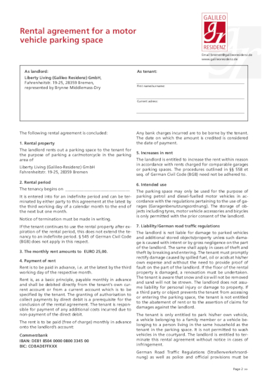 Garage Rental Agreement - 5+ Examples, Format, Pdf | Examples