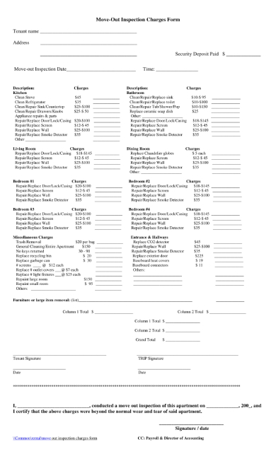Tenant Check-Out Form - 10+ Examples, Format, Sample | Examples