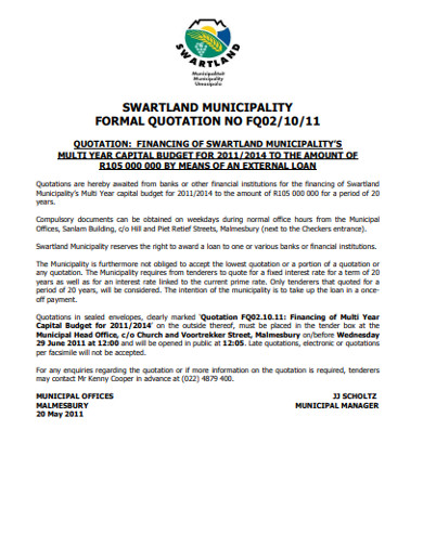 Formal Quotation - 11+ Examples, Format, Pdf | Examples