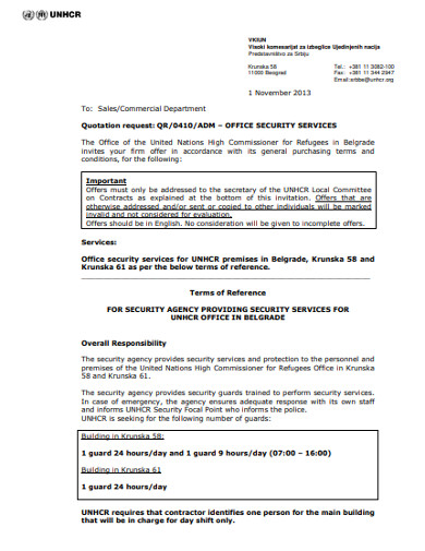 Security Services Quotation - 7+ Examples, Format, Pdf | Examples