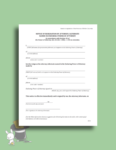 FREE 5 Best Power Of Attorney Resignation Letter Examples Templates 