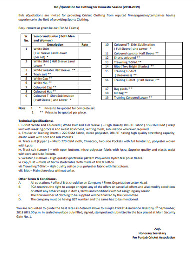 Clothing Quotation - 7+ Examples, Format, Pdf | Examples