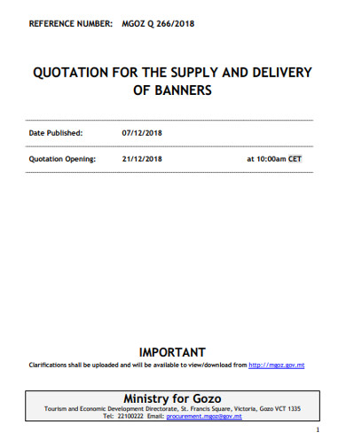 Delivery Quotation - 6+ Examples, Format, Pdf | Examples