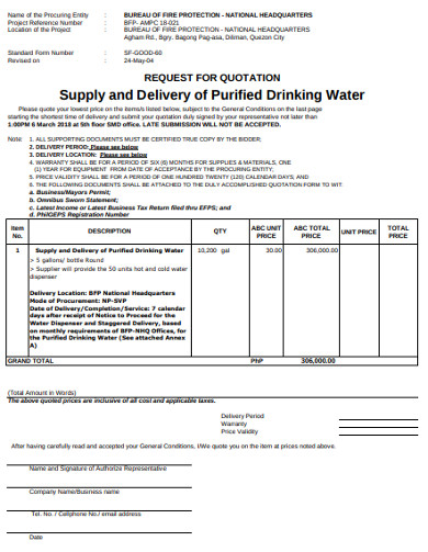 Delivery Quotation - 6+ Examples, Format, Pdf | Examples