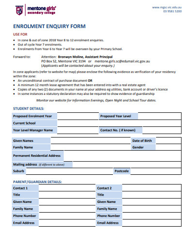 Real Estate Enquiry Form - 8+ Examples, Format, Sample | Examples