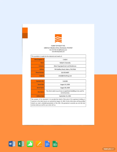 Rental Quotation - 15+ Examples, Format, Pdf | Examples