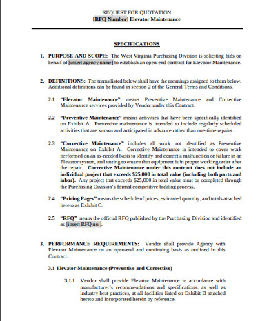 Maintenance Quotation - 15+ Examples, Format, Pdf | Examples