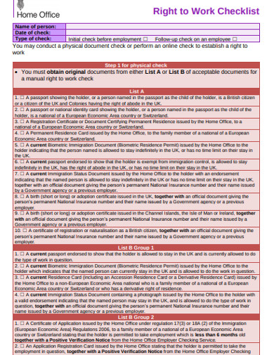 Work Checklist - 18+ Examples, Format, Pdf | Examples