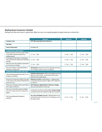 Roofing Quotation - 8+ Examples, Format, Pdf | Examples