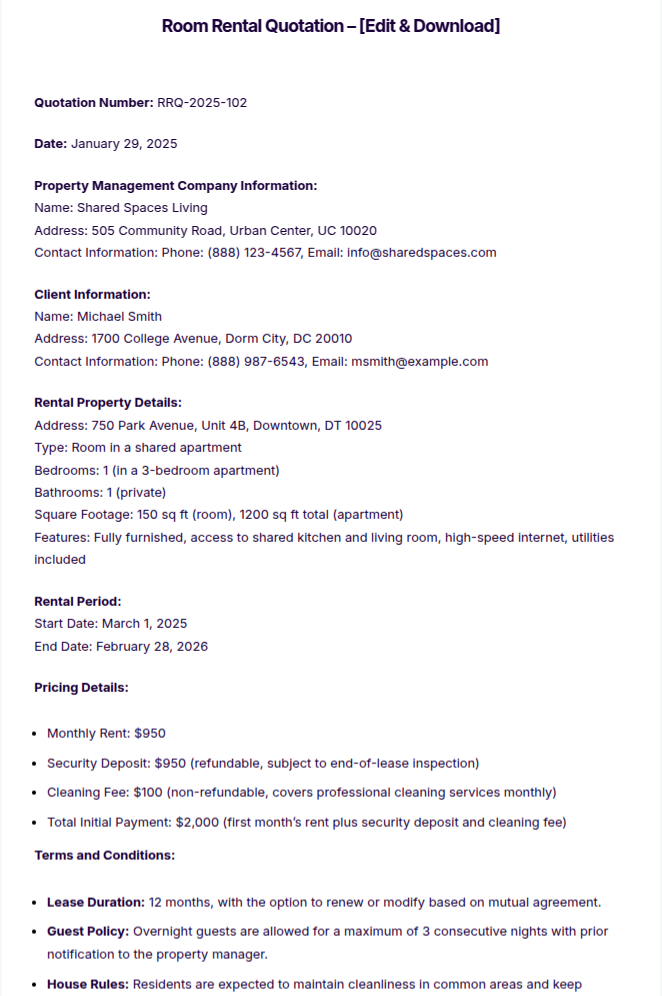 12+ Rental Quotation Examples to Download