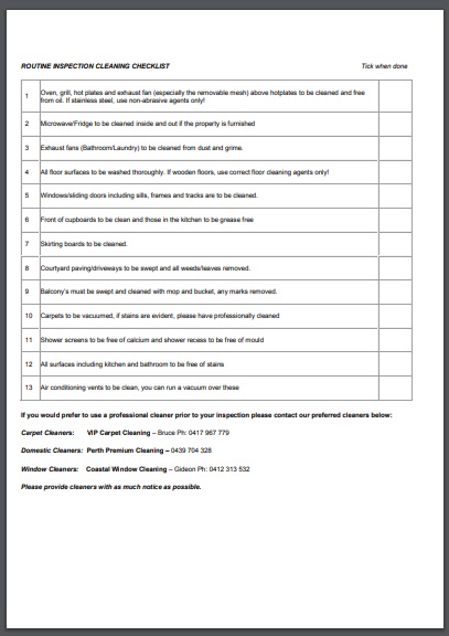 Carpet Cleaning Pre Inspection Form Tutor Suhu