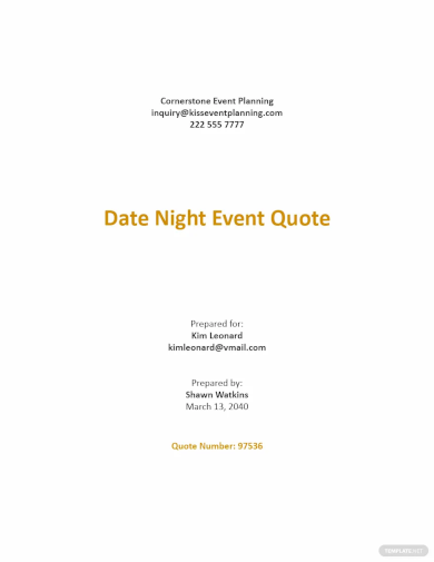 Event Quotation - 18+ Examples, Format, Pdf | Examples