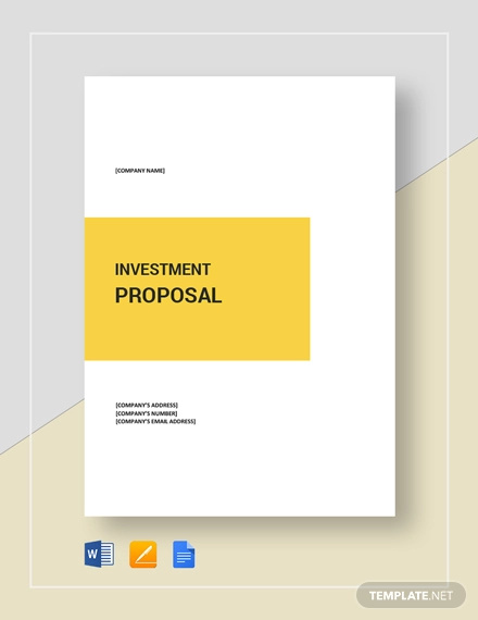 Investment Proposal - 21+ Examples, Format, Pdf | Examples