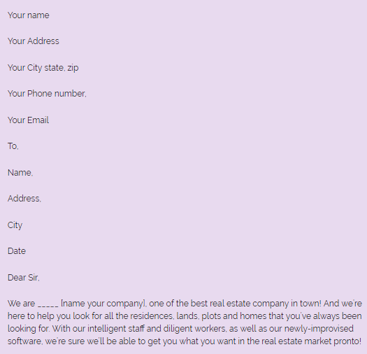 Real Estate Company Introduction Letter - 9+ Examples, Format, Sample ...