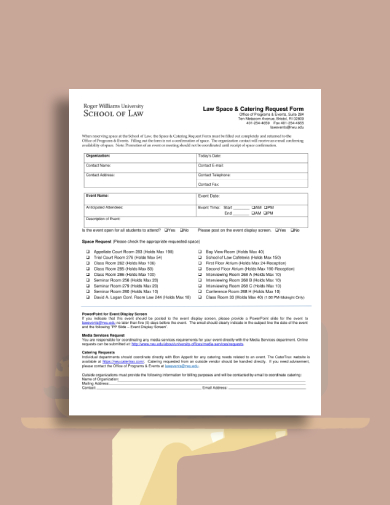 Catering Request Form - 10+ Examples, Format, Pdf | Examples