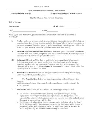 College Lesson Plan - 21+ Examples, Format, Pdf | Examples