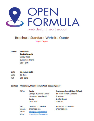 Website Quote - 10+ Examples, Format, Pdf | Examples