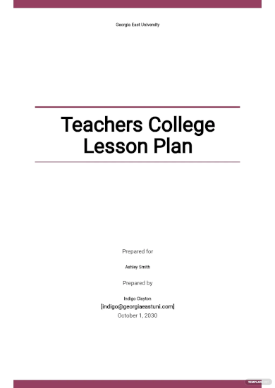 College Lesson Plan - 21+ Examples, Format, Pdf | Examples