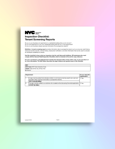 Tenant Screening Checklist - 10+ Examples, Format, Pdf | Examples