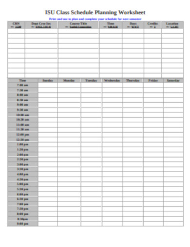 Class Schedule - 15+ Examples, Format, Pdf | Examples