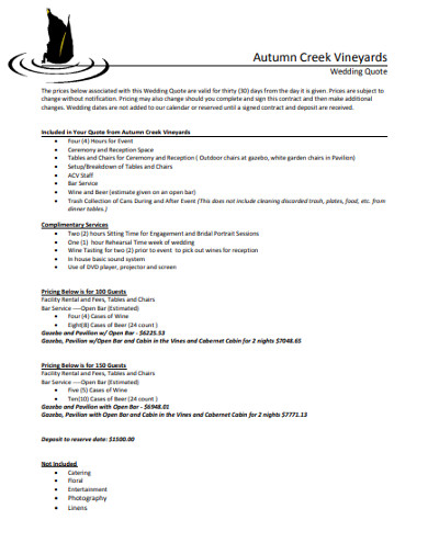 Event Quotation - 18+ Examples, Format, Pdf | Examples