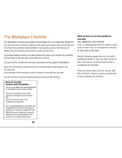 Work Checklist - 18+ Examples, Format, Pdf | Examples