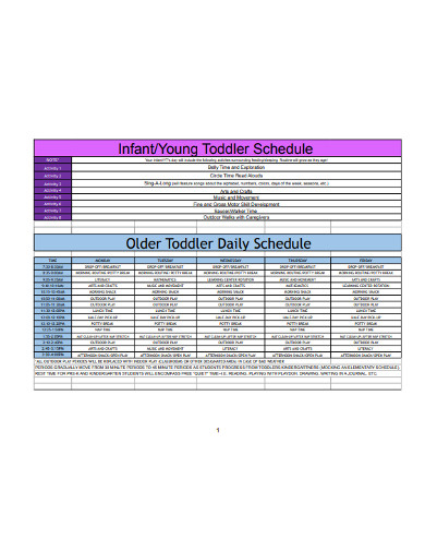 Toddler Schedule - 9+ Examples, Format, Pdf | Examples