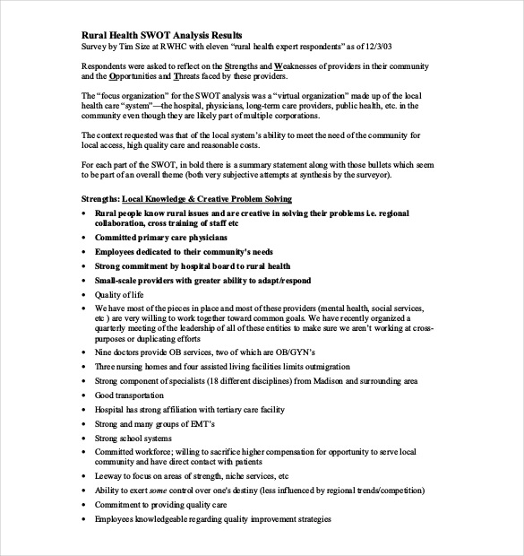 Nursing SWOT Analysis - 10+ Examples, Format, Pdf | Examples