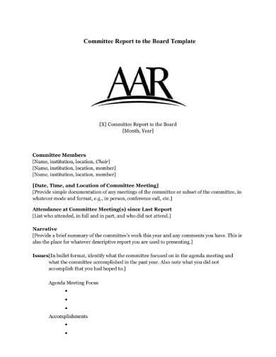 Board Report - 10+ Examples, Format, Pdf | Examples
