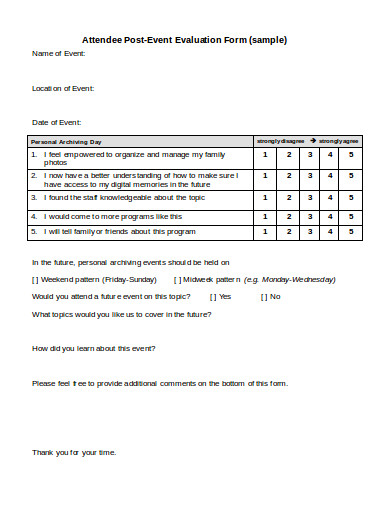 Event Evaluation Form - 15+ Examples, Format, Pdf | Examples