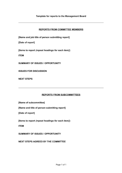 Board Report - 10+ Examples, Format, Pdf | Examples