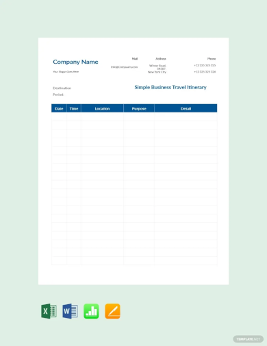 Travel Itinerary - 30+ Examples, Format, Pdf | Examples