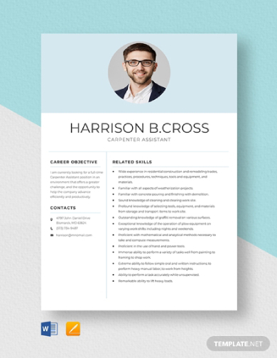 Carpenter Resume - 10+ Examples, Format, Sample | Examples