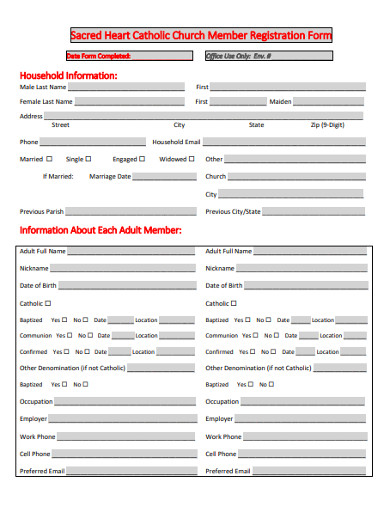 Church Registration Form - 14+ Examples, Format, Pdf