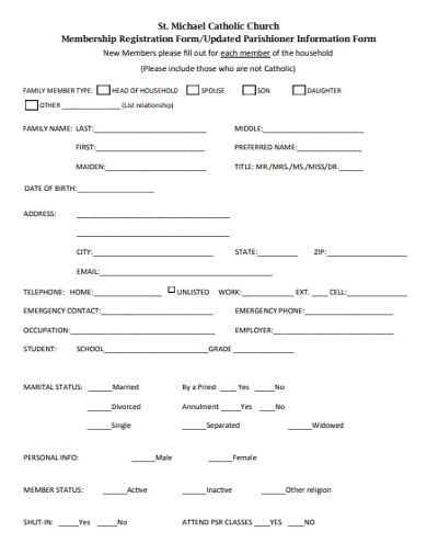 Church Registration Form - 14+ Examples, Format, Pdf