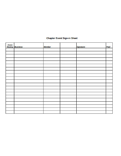 Event Sign in Sheet - 13+ Examples, Format, Pdf | Examples