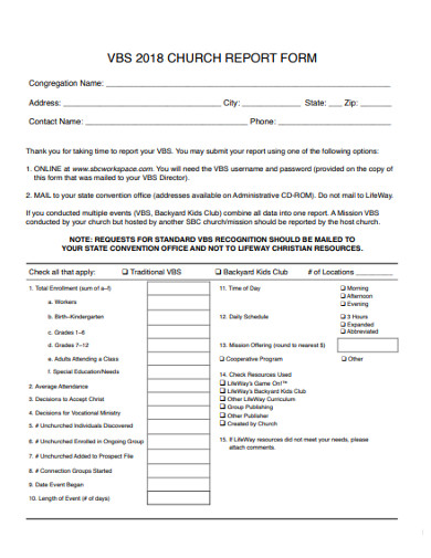 Church Report - 13+ Examples, Format, Pdf | Examples