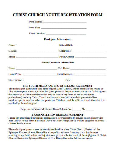Church Registration Form - 14+ Examples, Format, Pdf