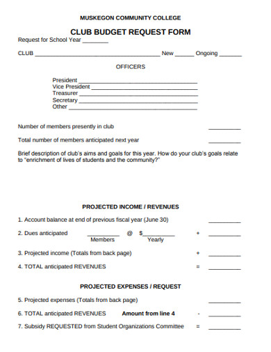 Club Budget - 12+ Examples, Format, Pdf | Examples
