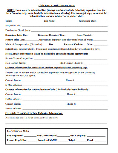 Travel Itinerary - 30+ Examples, Format, Pdf | Examples