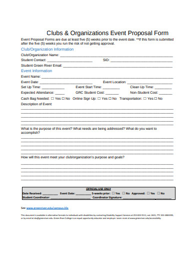 Event Proposal - 17+ Examples, Format, Pdf | Examples